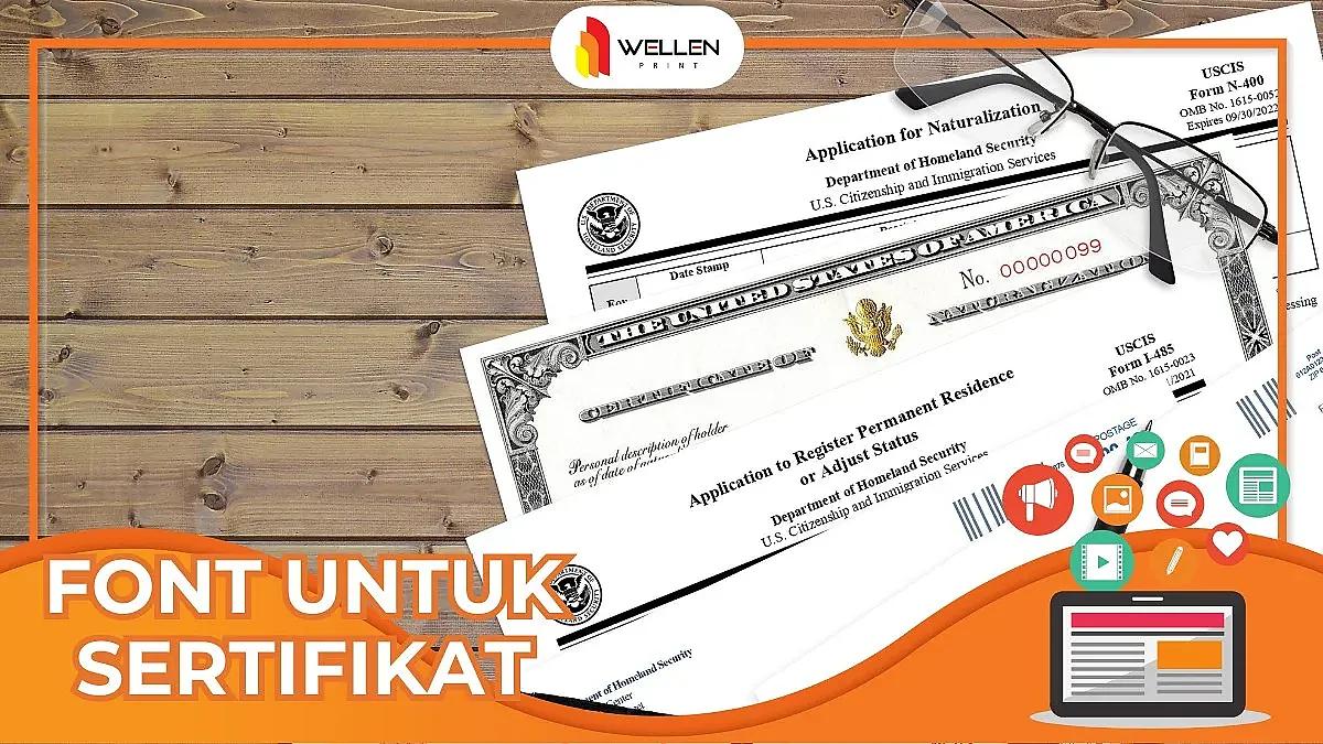10 Rekomendasi Font untuk Sertifikat Formal dan Personal | Wellen Print